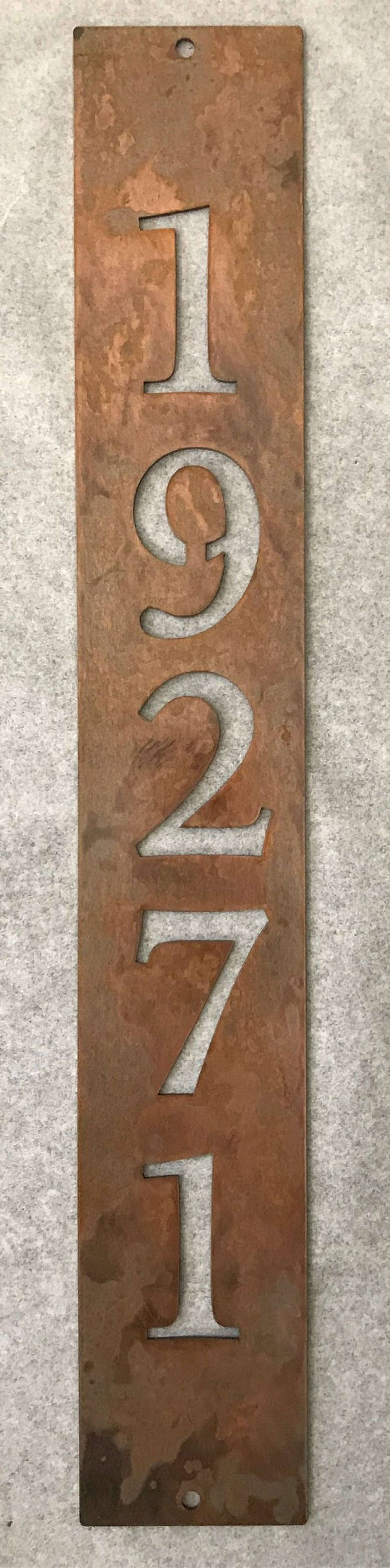 METAL Vertical HOUSE NUMBER Sign - Etsy