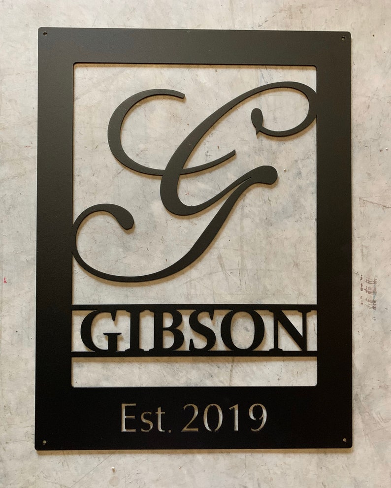 Metal Monogram Sign Monogram Sign Custom Laser Cut | Etsy