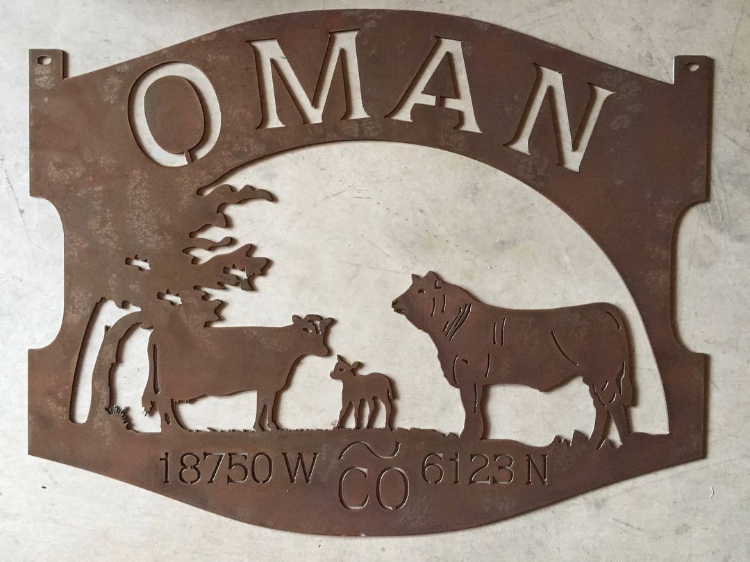 Metal BULL COW CALF Sign , Metal Cow Sign, Personalized Farm Sign With ...