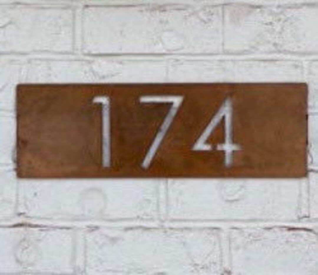 Metal House Number With Hidden Mounting Bracket, 24 Inch or 20 Inch ...