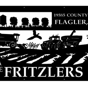 Wheat FARM SIGN , Metal Wheat Farm Sign, Combine Grain Cart Wheat Field ...