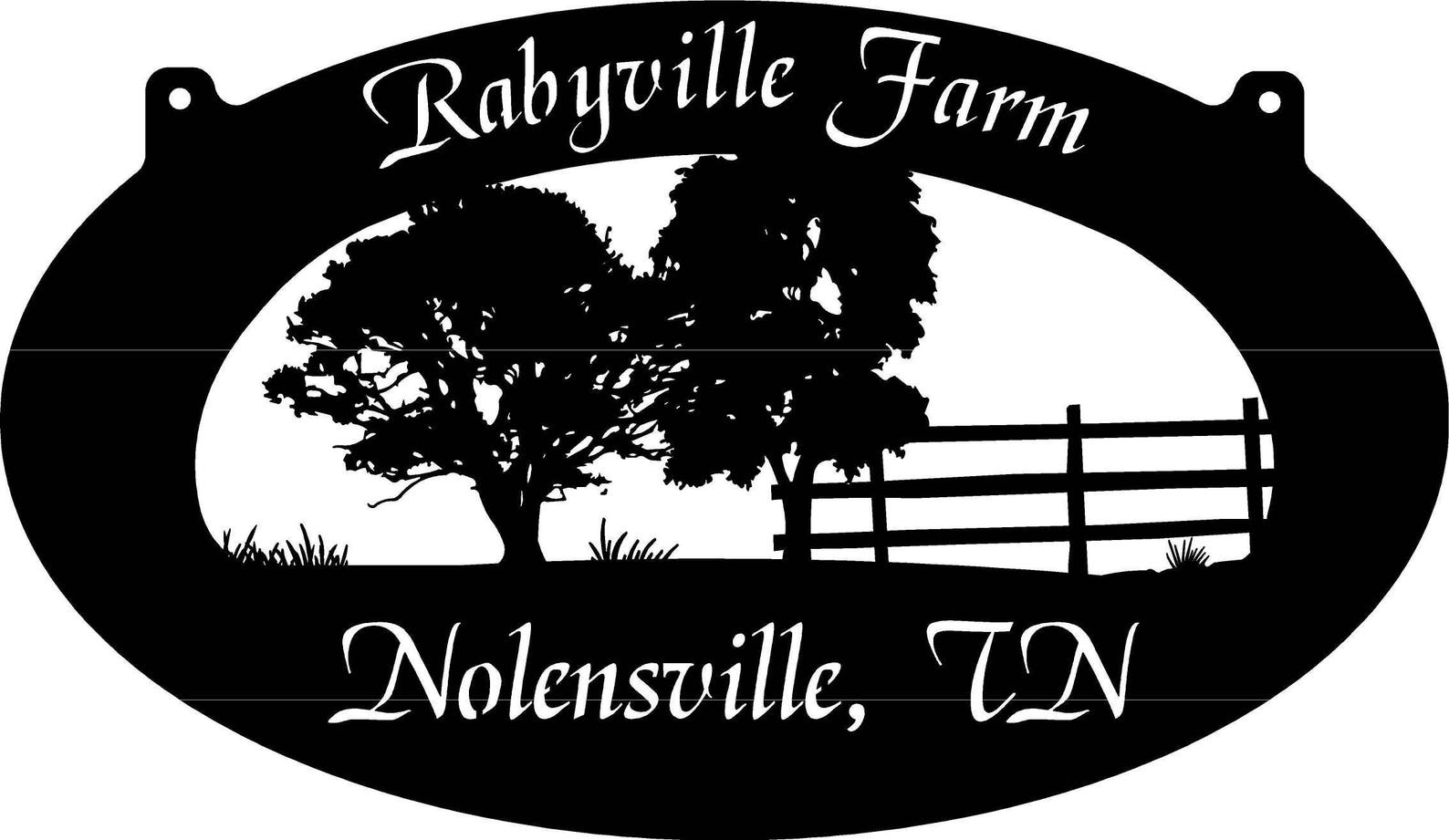 Large Metal Sign With Oak Tree Fence Customized With Your Name - Etsy