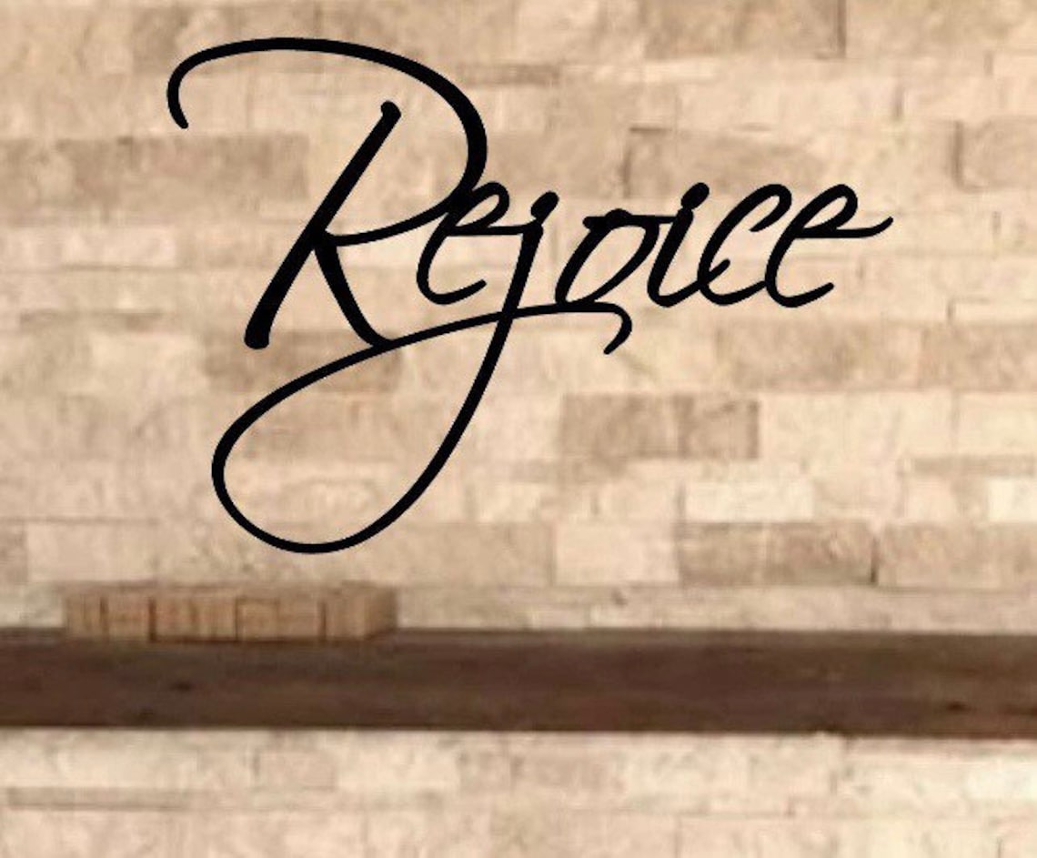Rejoice Metal Word in Brushed Metal | Etsy