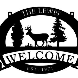 Metal BUCK SIGN Personalized Welcome Sign With Your Name or Farm Name ...