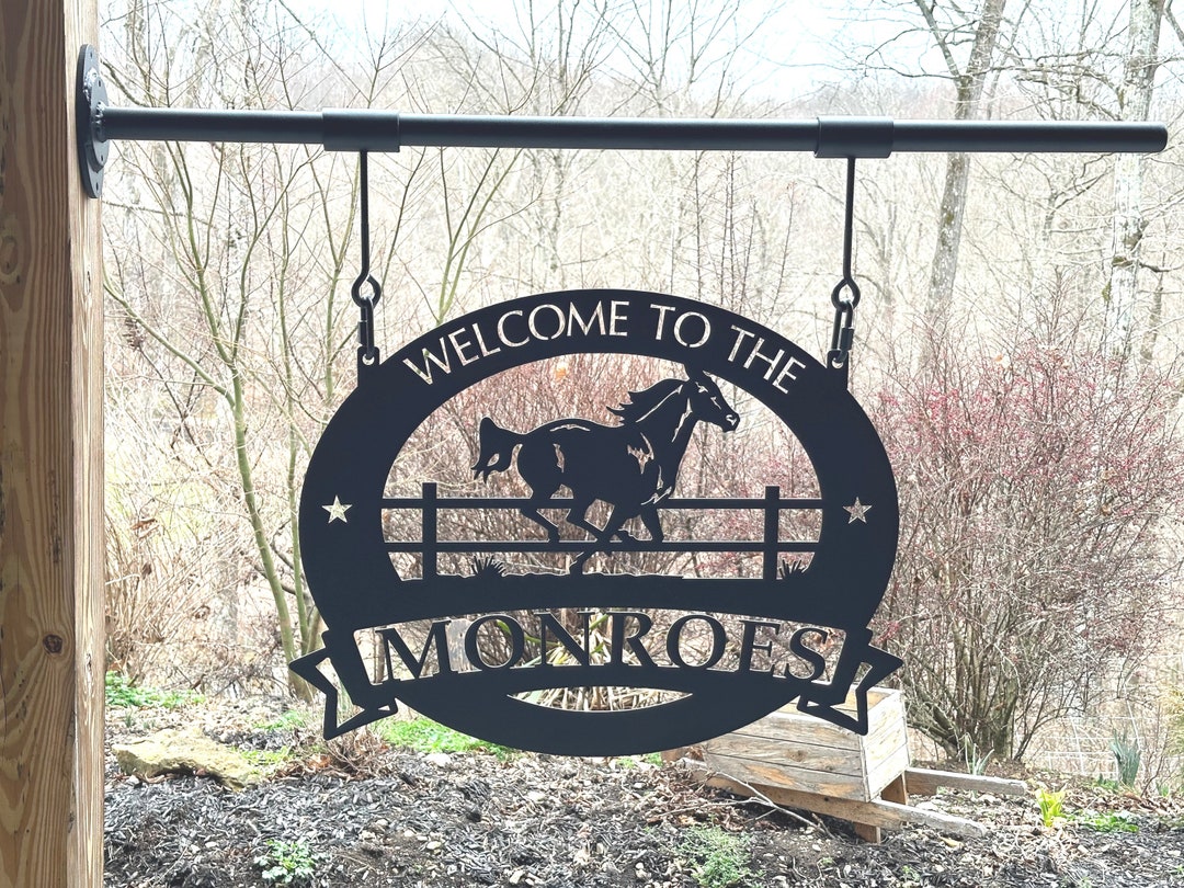 Metal Sign Hanger for Signs, Modern Sturdy and Sleek, Sign Not Included ...