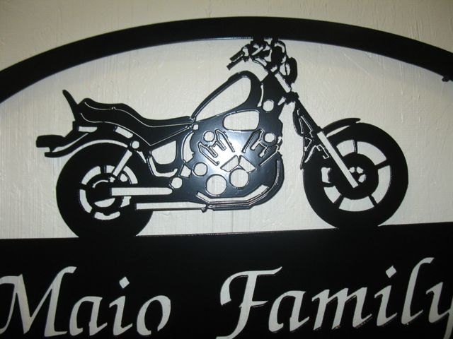 Metal MOTERCYCLE Sign MOTERCYCLE and Custom Name - Etsy