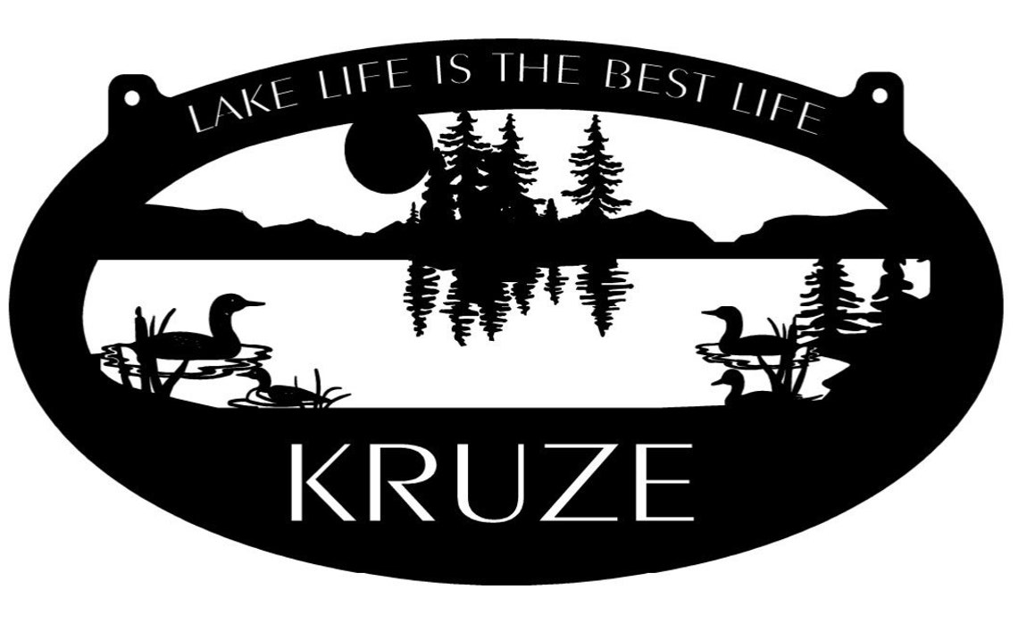 Metal Lake Sign , Loon Lake Sign , Lake Duck Sign Customized With Your ...