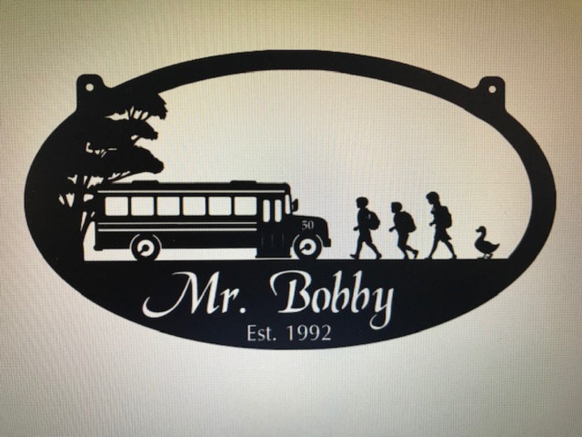 Metal SCHOOL BUS Sign, 3ft, Customized With Your Name - Etsy