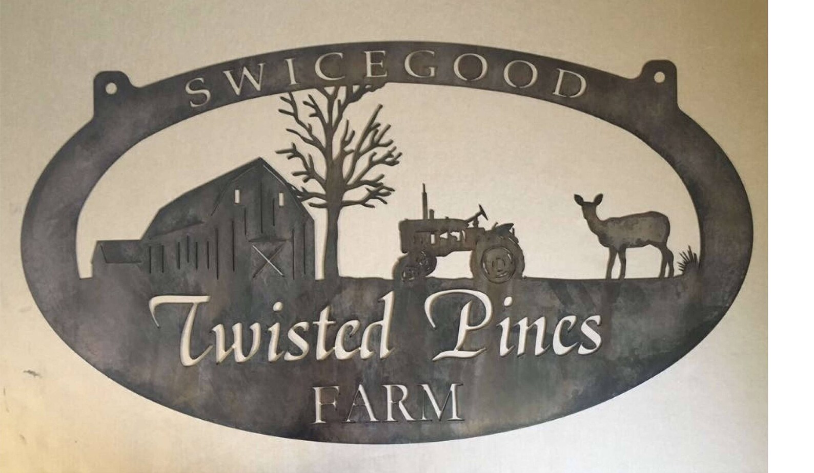 Barn Tractor Deer Sign Personalized Metal Sign With Barn and | Etsy