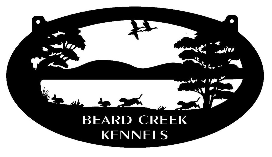 3ft Metal Sign With BUCK, DOE, BEAGLE and Rabbit Scene Customized With ...