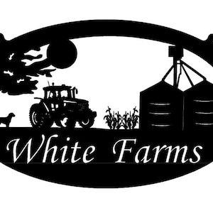 FARM SIGN, Grain Bin Sign ,3ft Farm Sign Grain Bin TRACTOR Corn Stalks ...