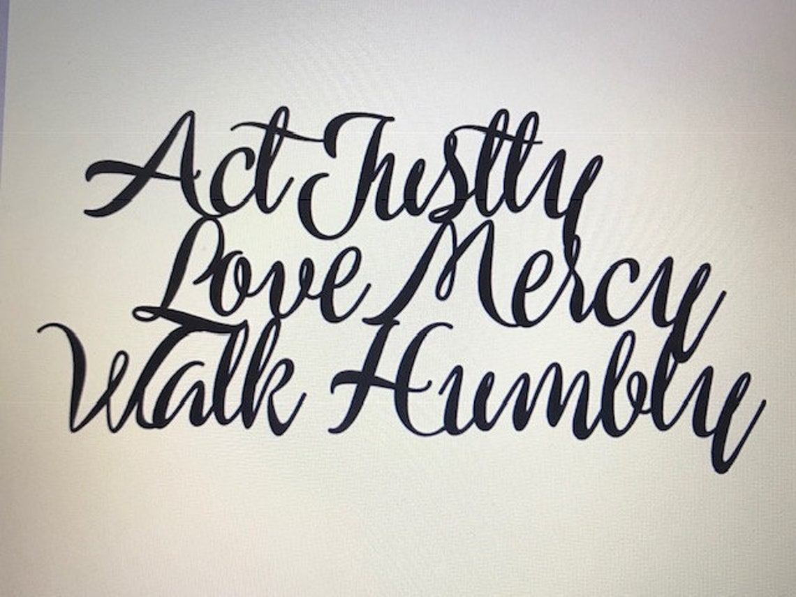 ACT JUSTLY Love MERCY Walk Humbly, Huge Metal Wall Words - Etsy