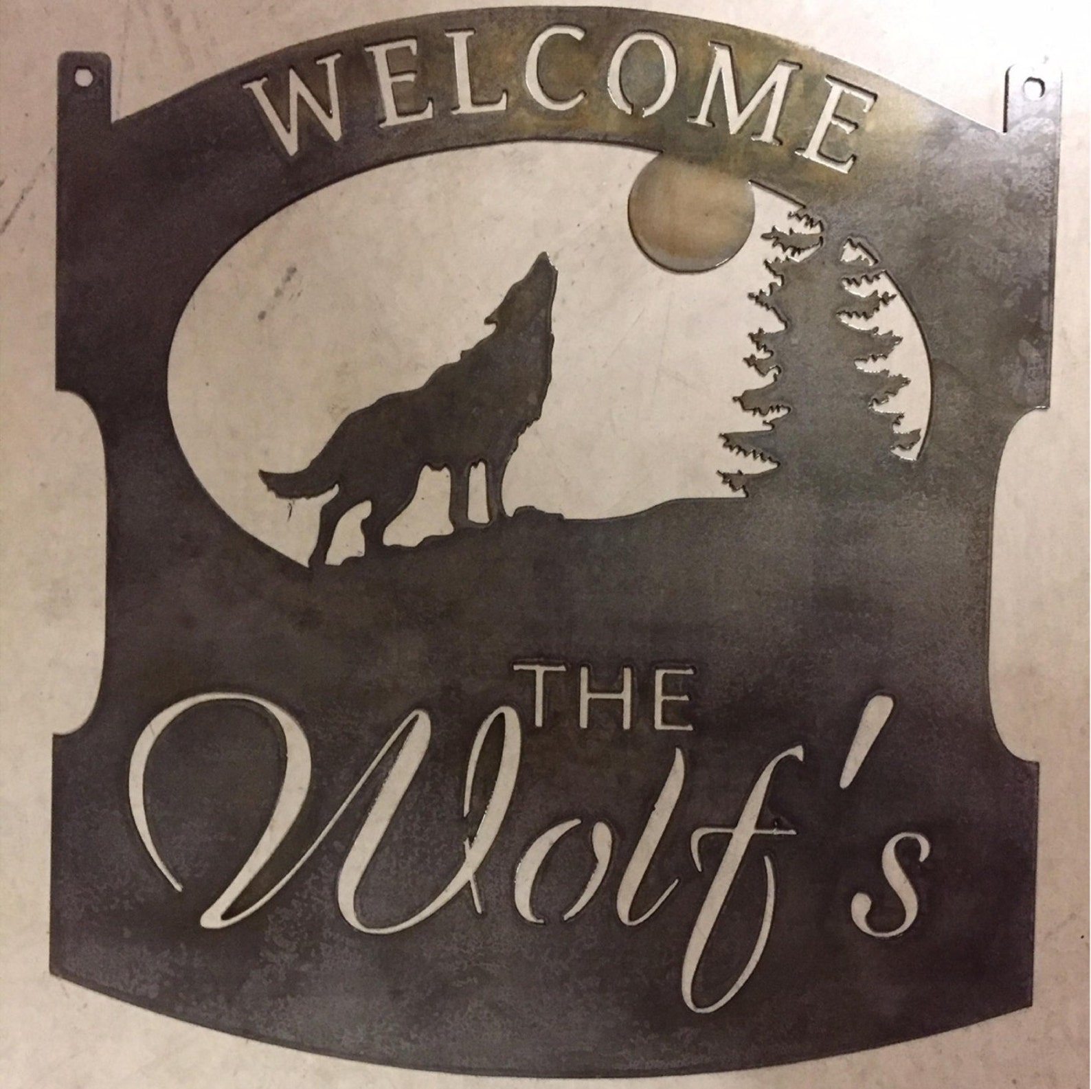 Metal WOLF SIGN 2ft or 3ft Custom Name Wolf Sign - Etsy