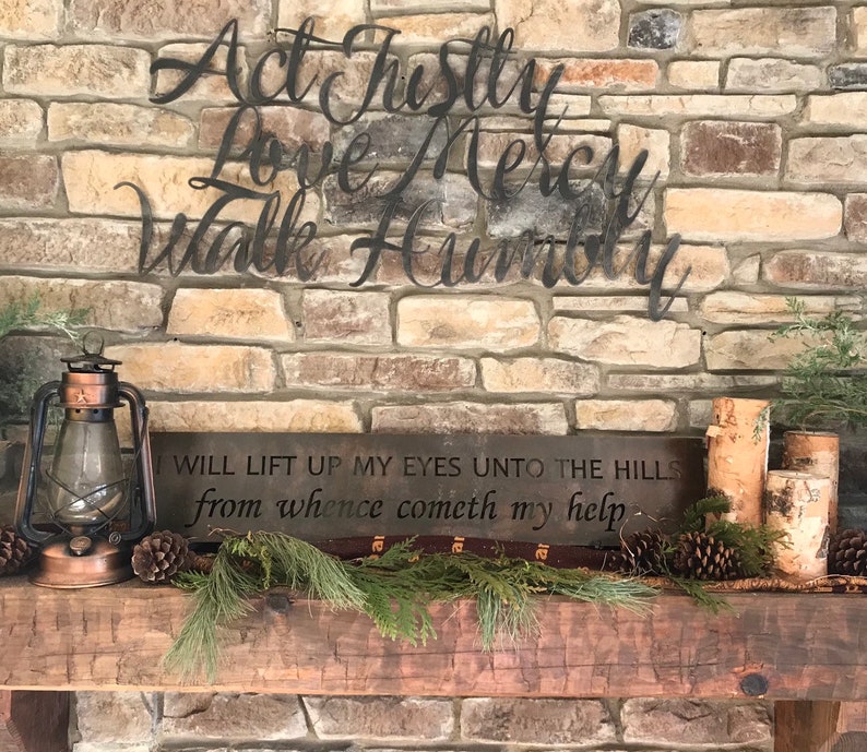 ACT JUSTLY Love MERCY Walk Humbly, Huge Metal Wall Words - Etsy