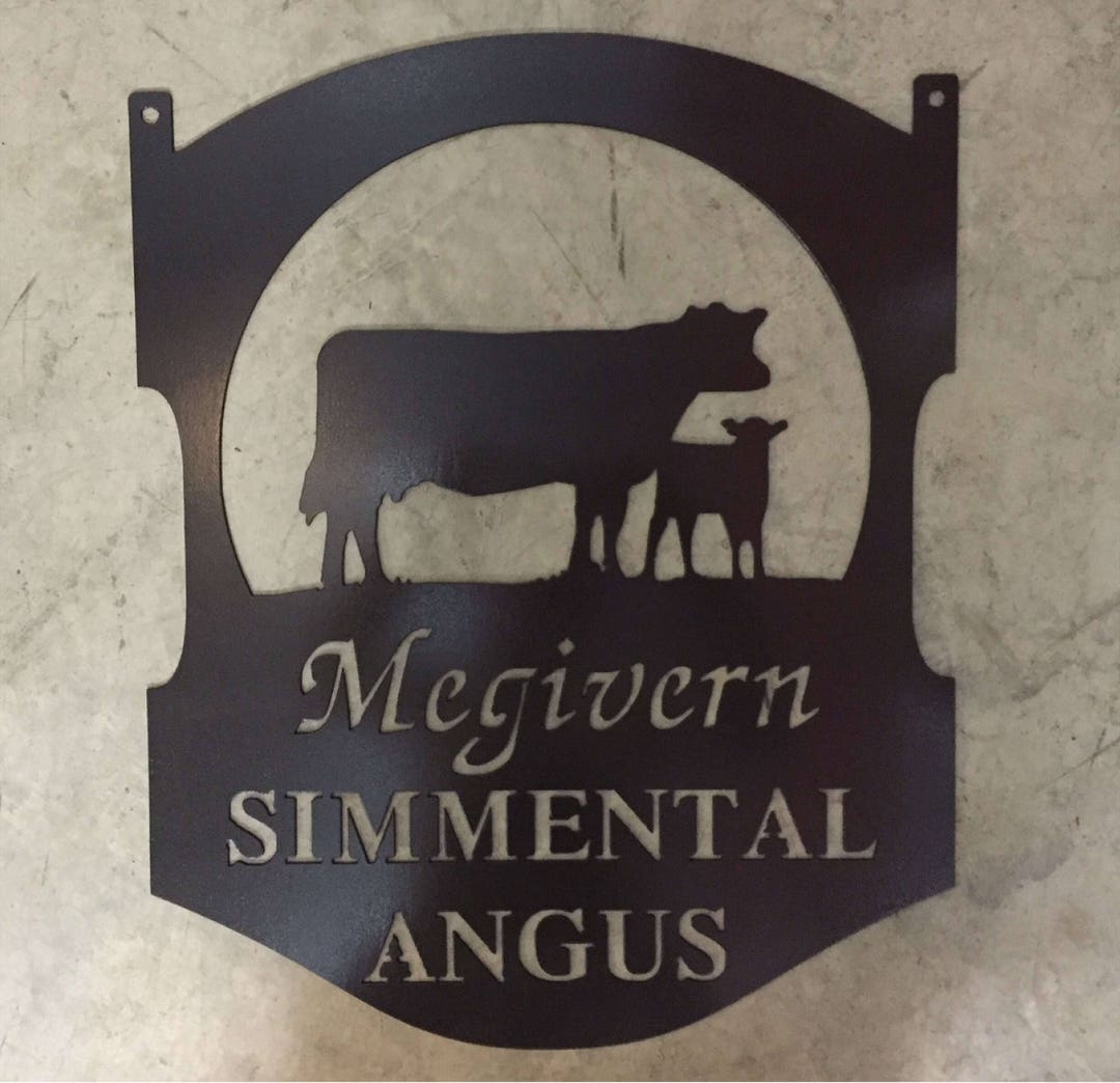 Metal COW Sign, 30inch Sign With COW CALF and Your Name or Inscription ...