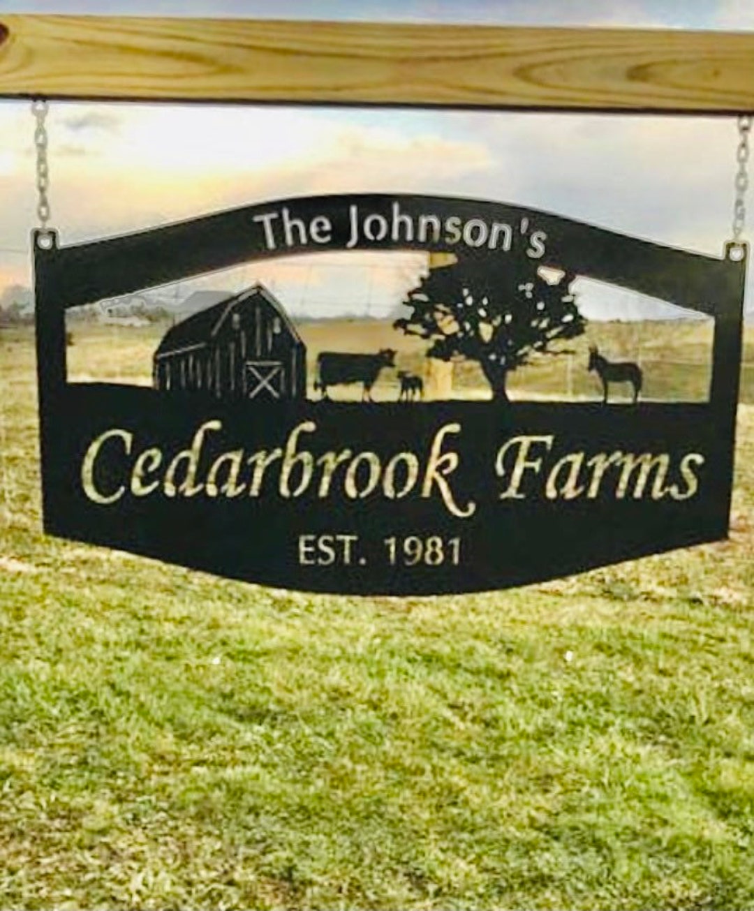 Metal Sign Barn ,DONKEY, COW CALF, Tractor, Large Sign Customized With ...