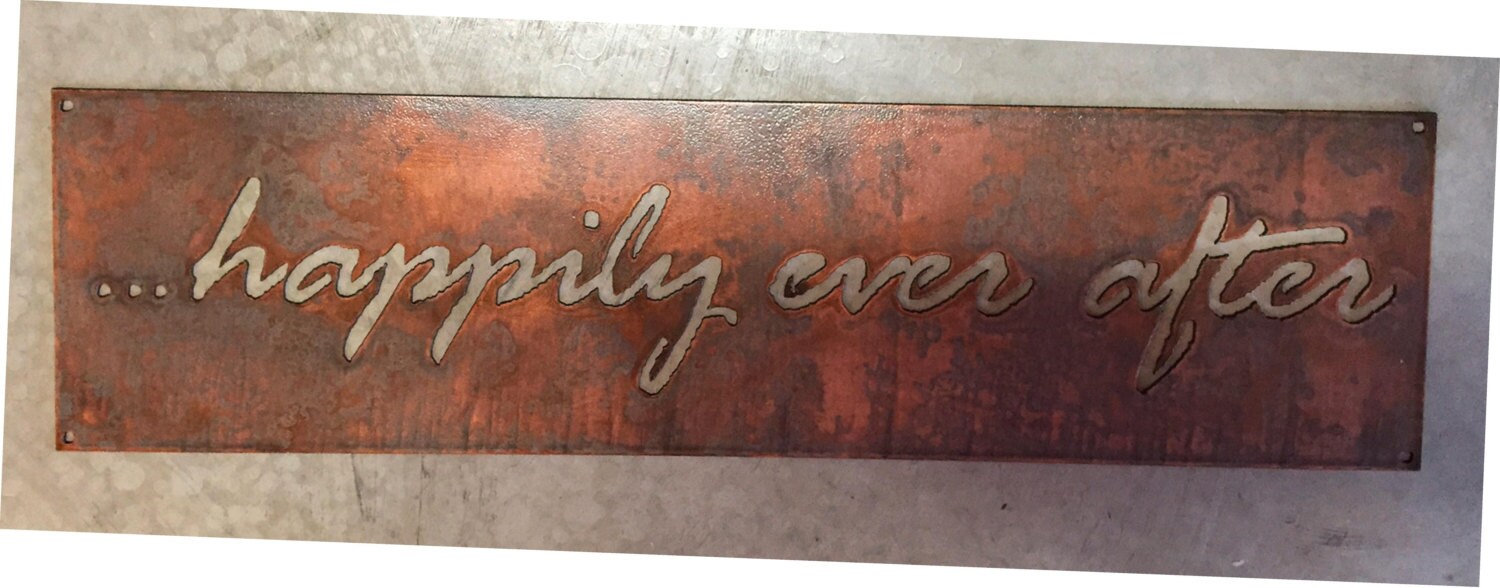 Cute Metal HAPPILY EVER AFTER Sign With Couples Names - Etsy