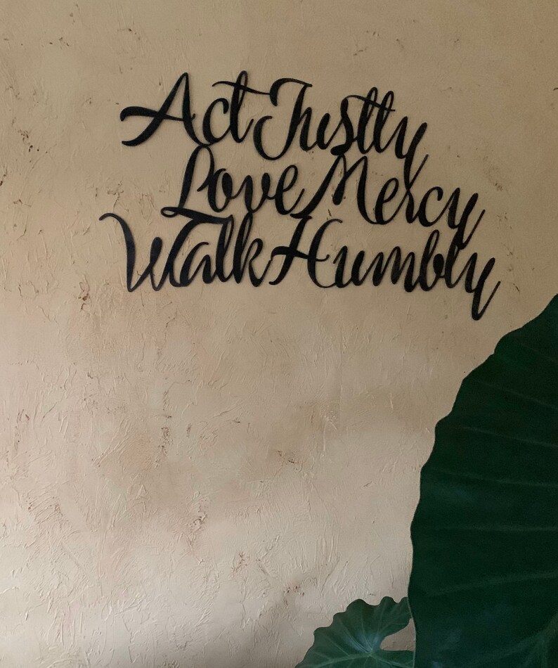 ACT JUSTLY Love MERCY Walk Humbly, Huge Metal Wall Words - Etsy