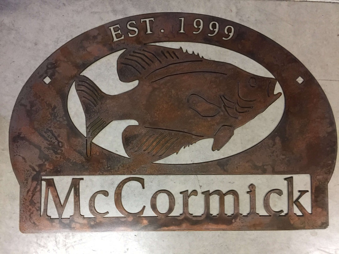 30" Personalized, Metal FISH Sign With Crappie Fish - Etsy