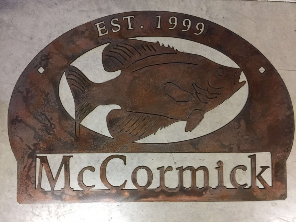 30 Personalized Metal FISH Sign With Crappie Fish - Etsy