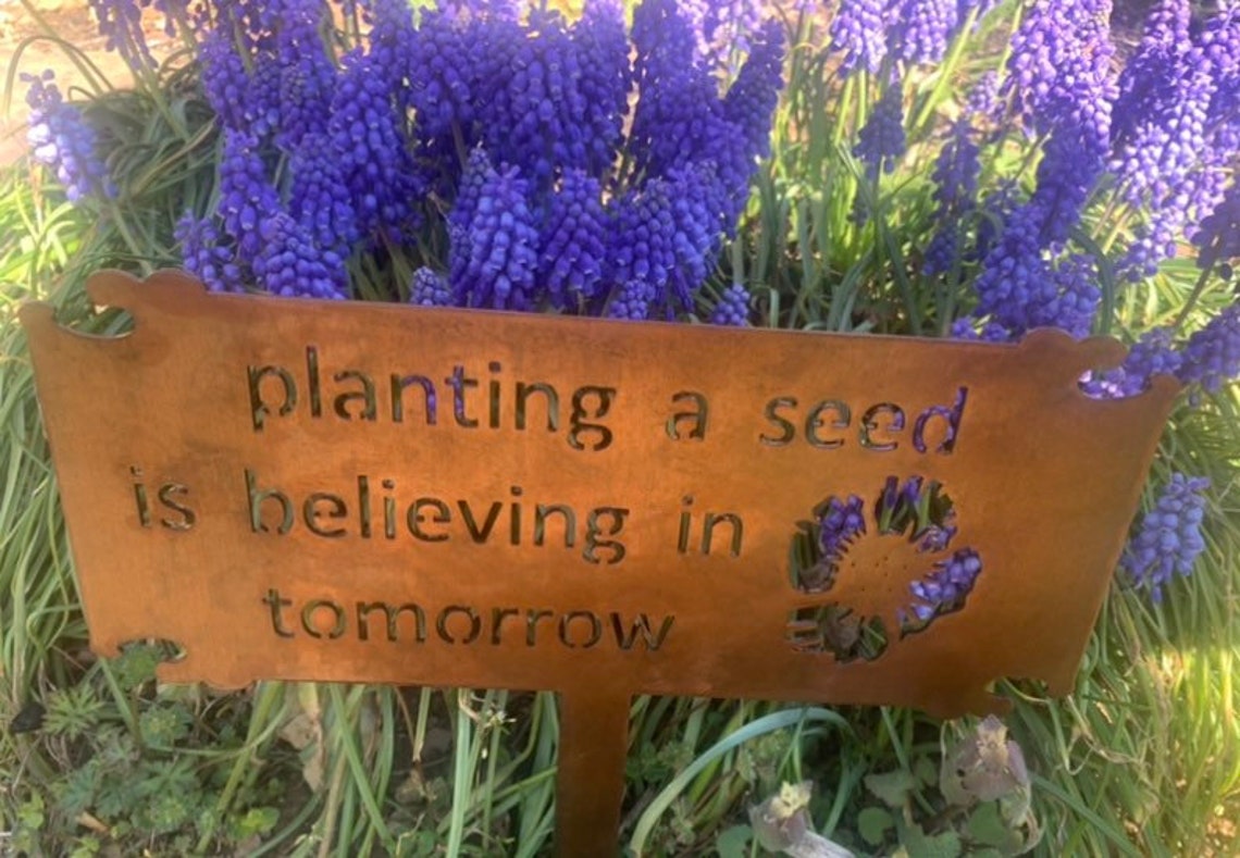 Planting a Seed is Believing in Tomorrow SIGN on Stake - Etsy