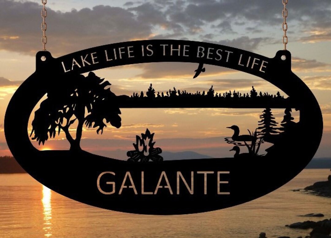 Metal Lake Sign , Camping Lake Sign , Lake Sign Customized With Your ...