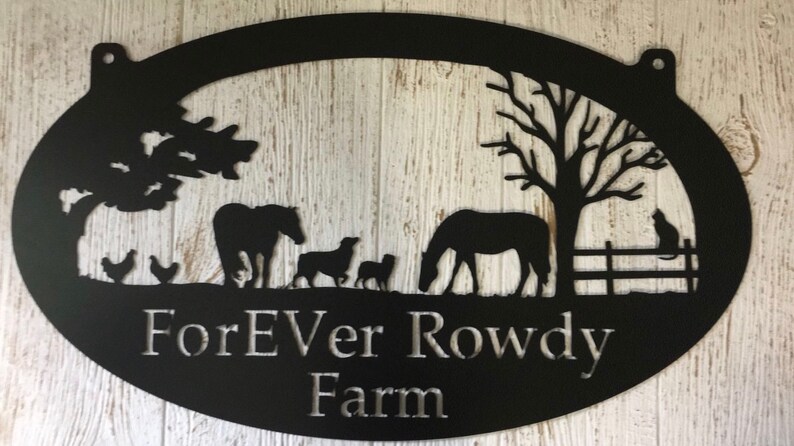 Personalized Metal Horses Sign ,farm Sign HORSES DOG Fence CAT Duck ...