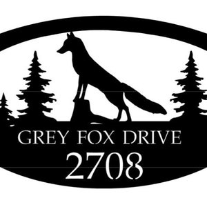 Metal Fox Address Evergreen Sign - Etsy