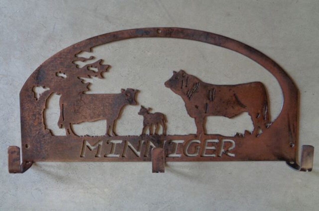 Key Hook Cow Calf Metal COW CALF BULL Key Hook With Metal - Etsy