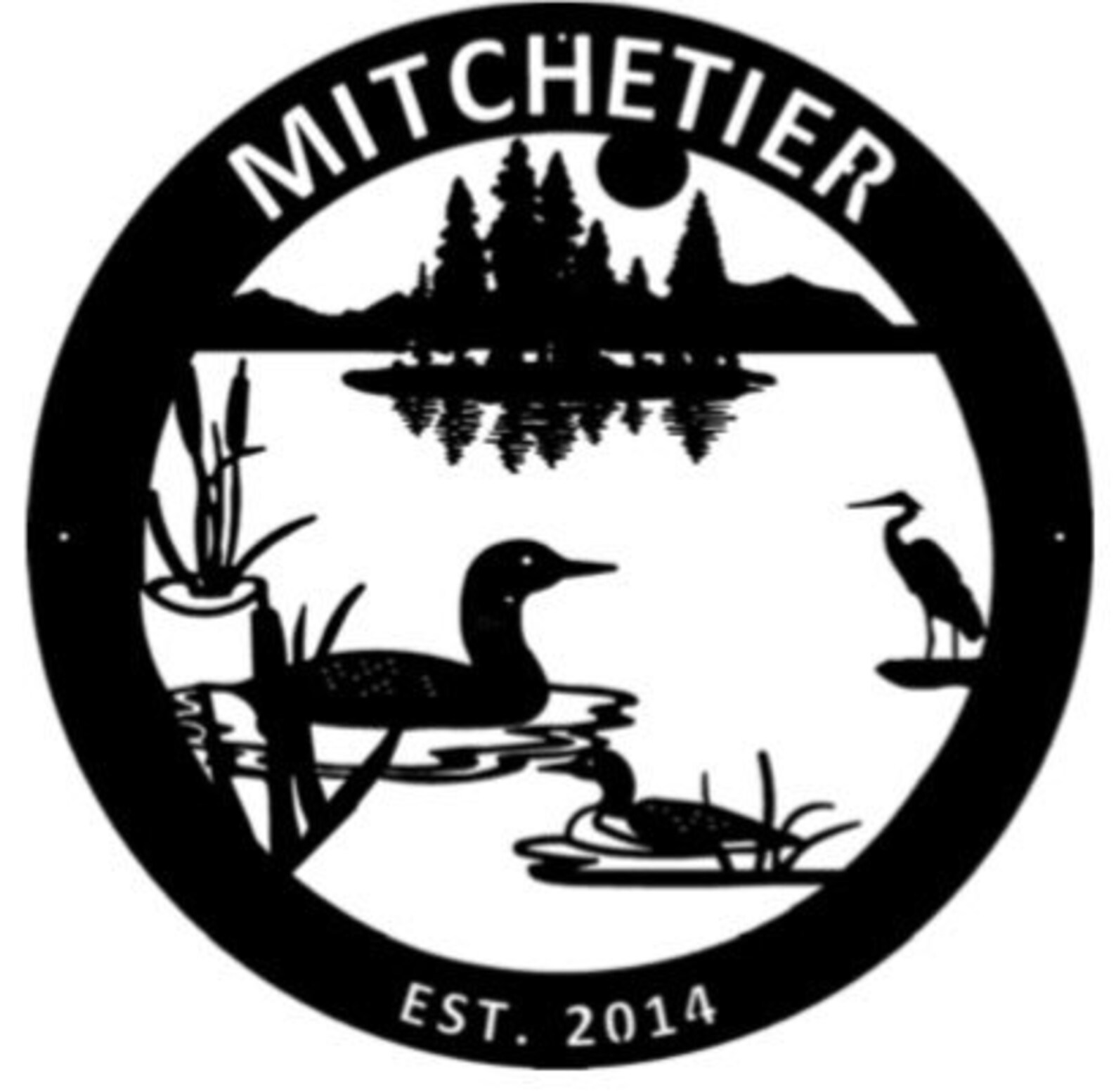 Metal Loon Blue Heron Sign Lake Duck Heron Sign in Powder - Etsy