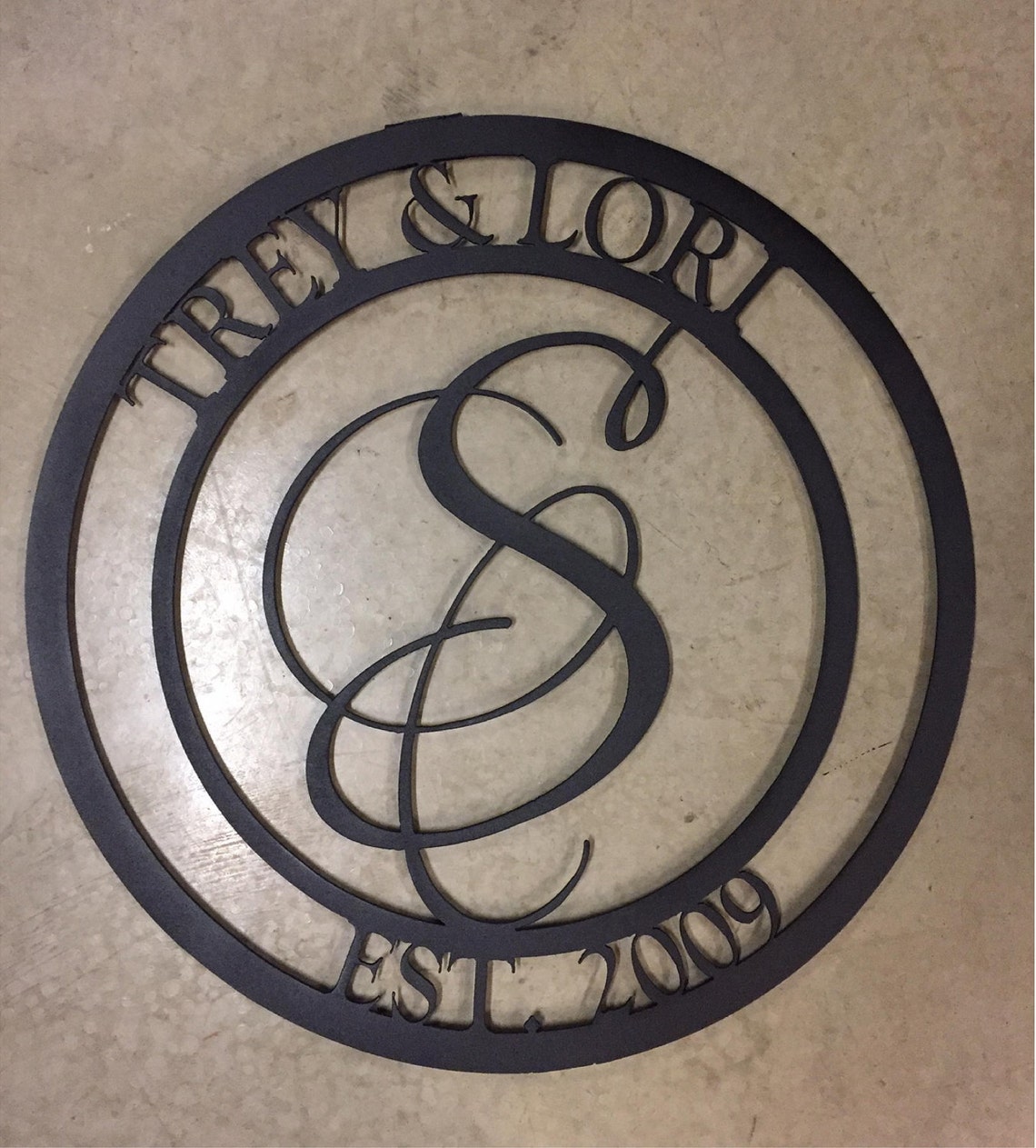 Metal Monogram Sign Monogram Sign Custom Laser Cut - Etsy