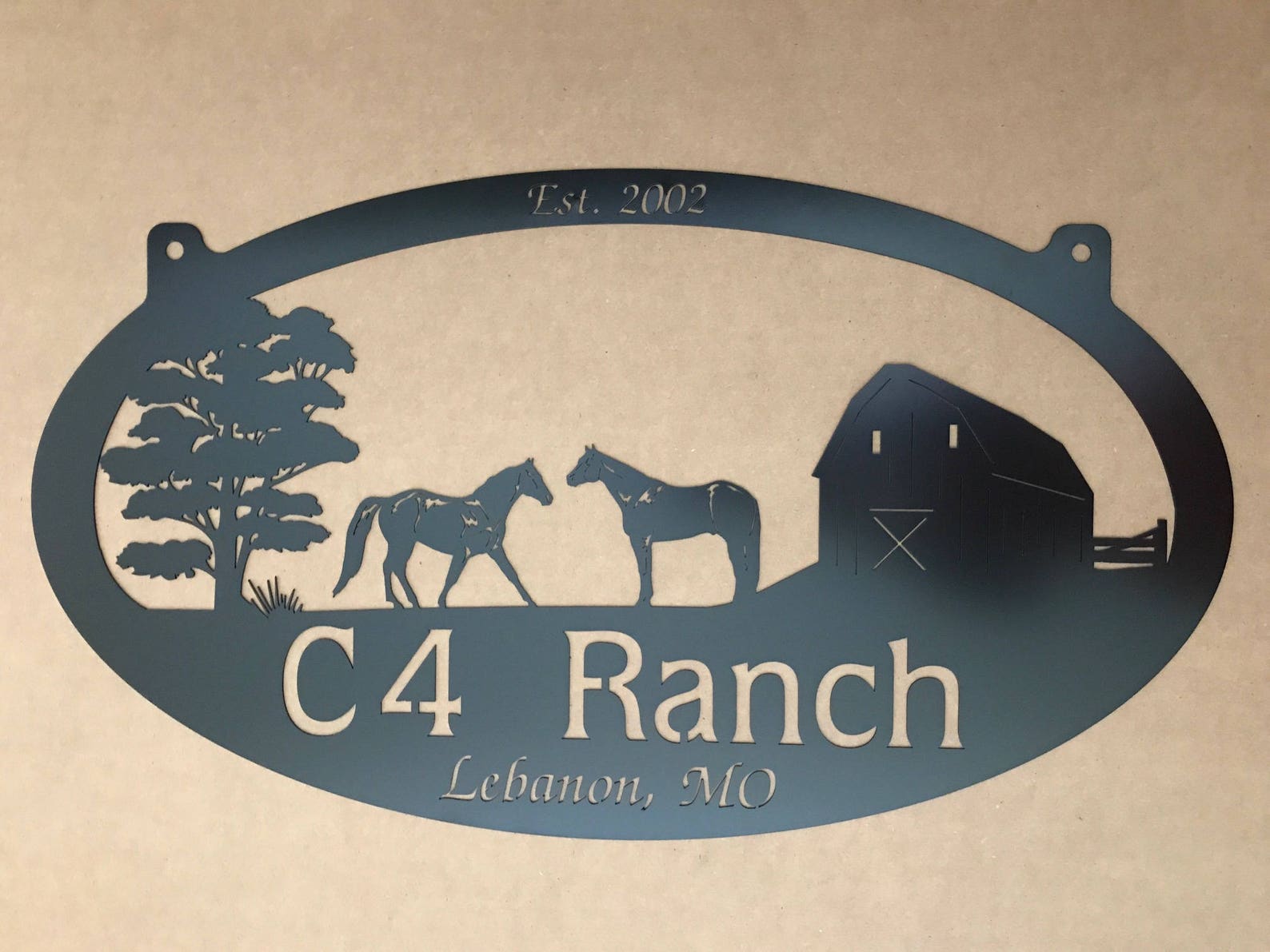Personalized Metal HORSE Sign With Barn and HORSES and YOUR Name - Etsy