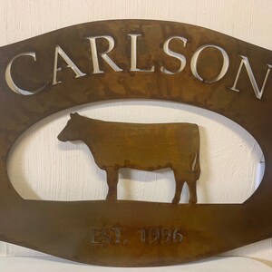Metal STEER Sign, Cattle Farm Sign, Steer Address Sign, - Etsy