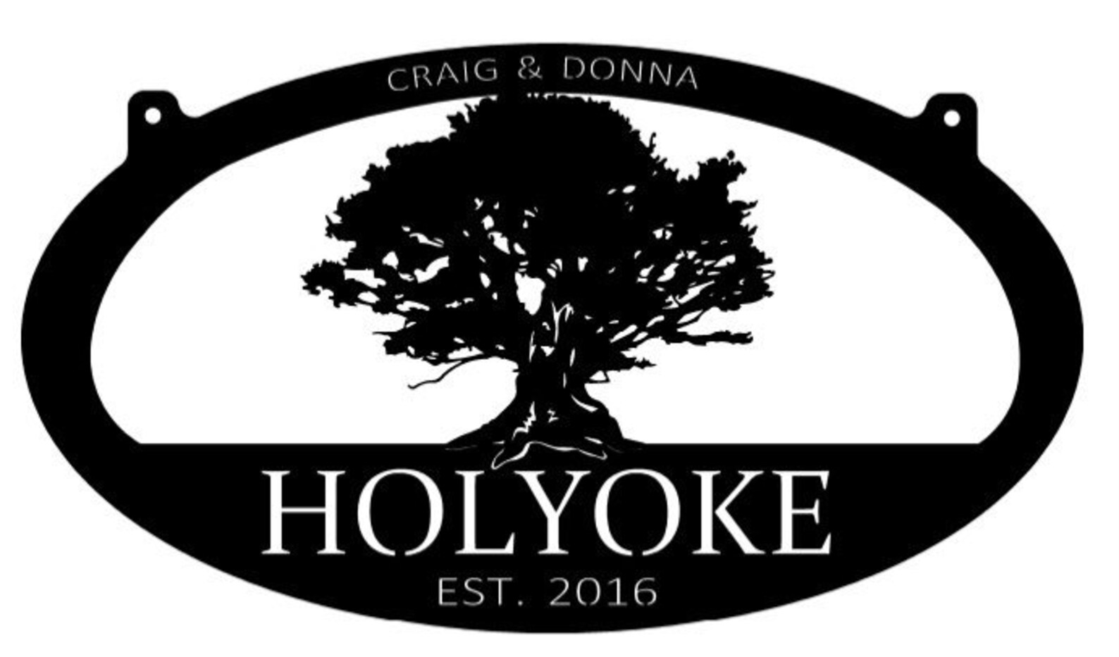 Personalized Metal OAK TREE Sign With Tree With Your Name - Etsy