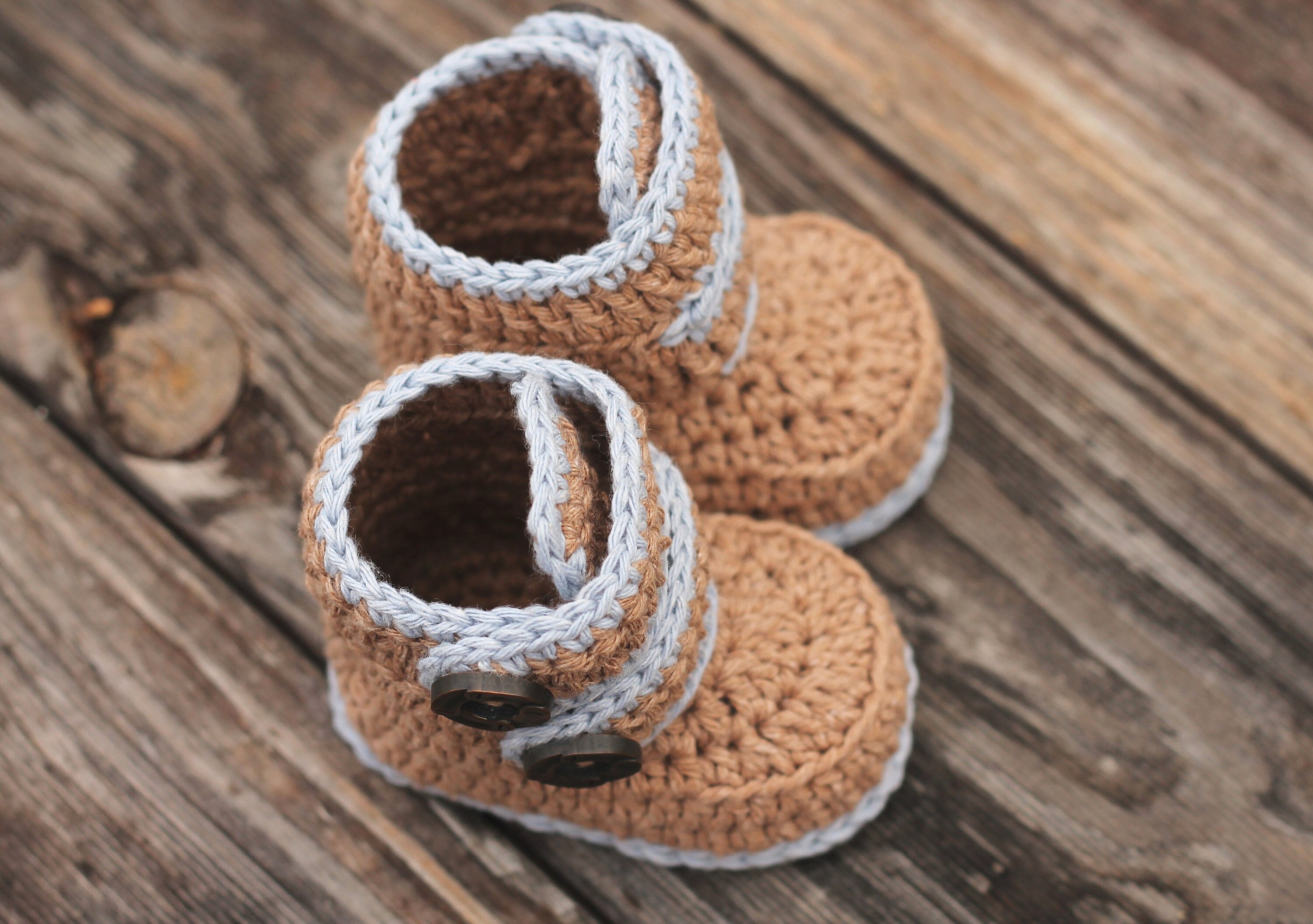CROCHET PATTERN - Baby Booties, Baby Boy Booties "kohl Button Boot ...