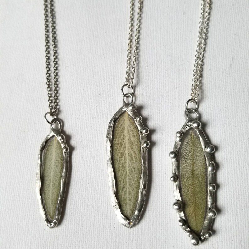 Sage Necklace Pressed Flower Necklace Terrarium Necklace - Etsy