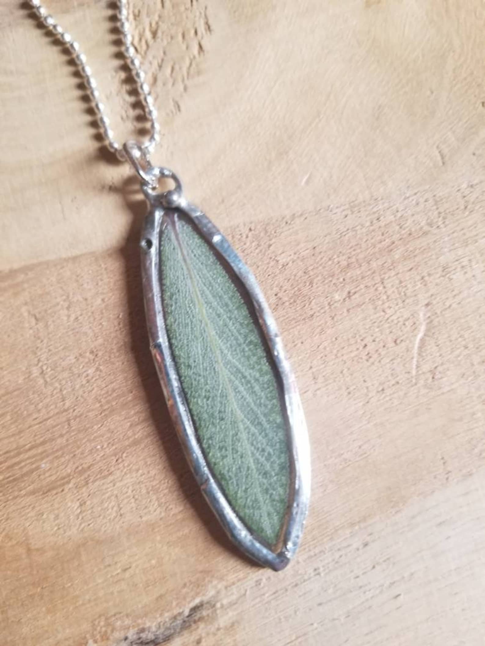 Sage Necklace, Pressed Flower Necklace, Terrarium Necklace, Herb ...