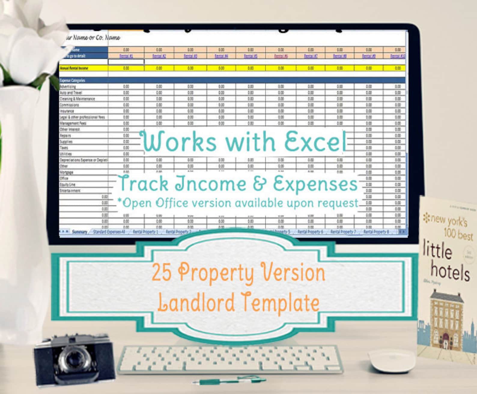 25 Property Tracking – Expense and Rental Income Tracking Template - Etsy