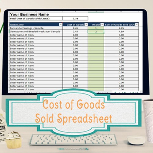 Cost of Goods Sold Spreadsheet Calculate COGS for Handmade - Etsy