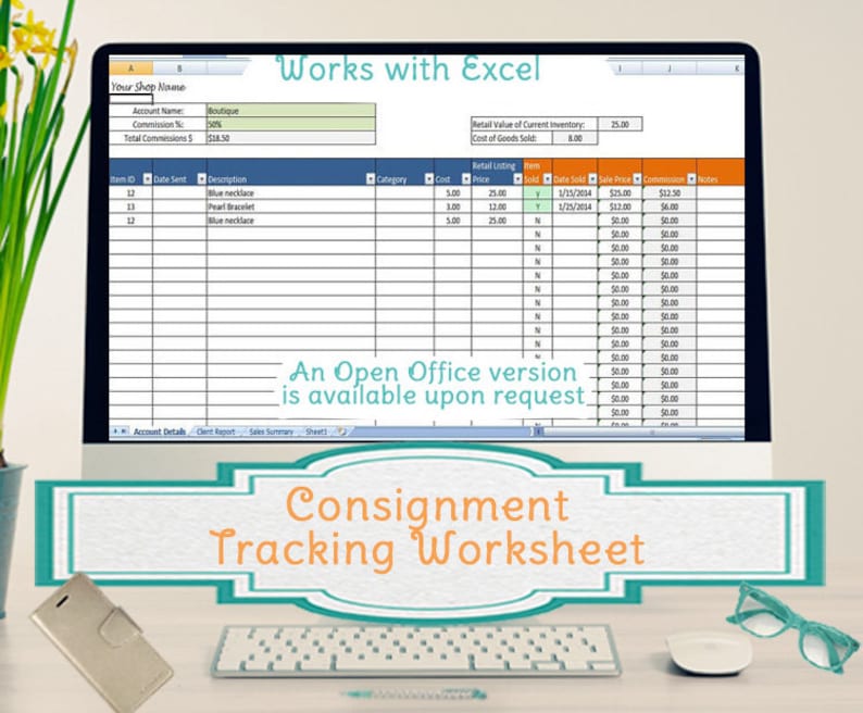 Simple Consignment Tracking Worksheet, Calculates Your Sales ...