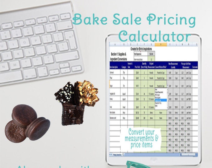 Bake Sale Pricing Calculator With Kitchen Conversions, How to Price ...