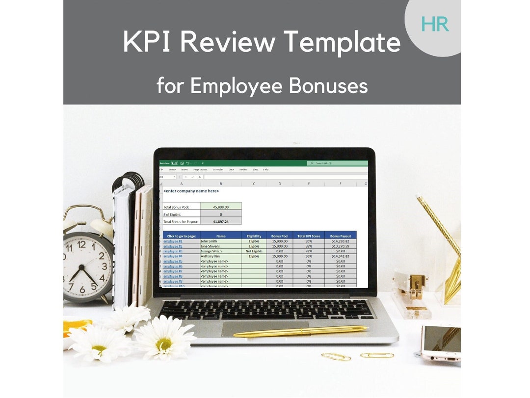 KPI Review Template, Key Performance Indicators - Etsy