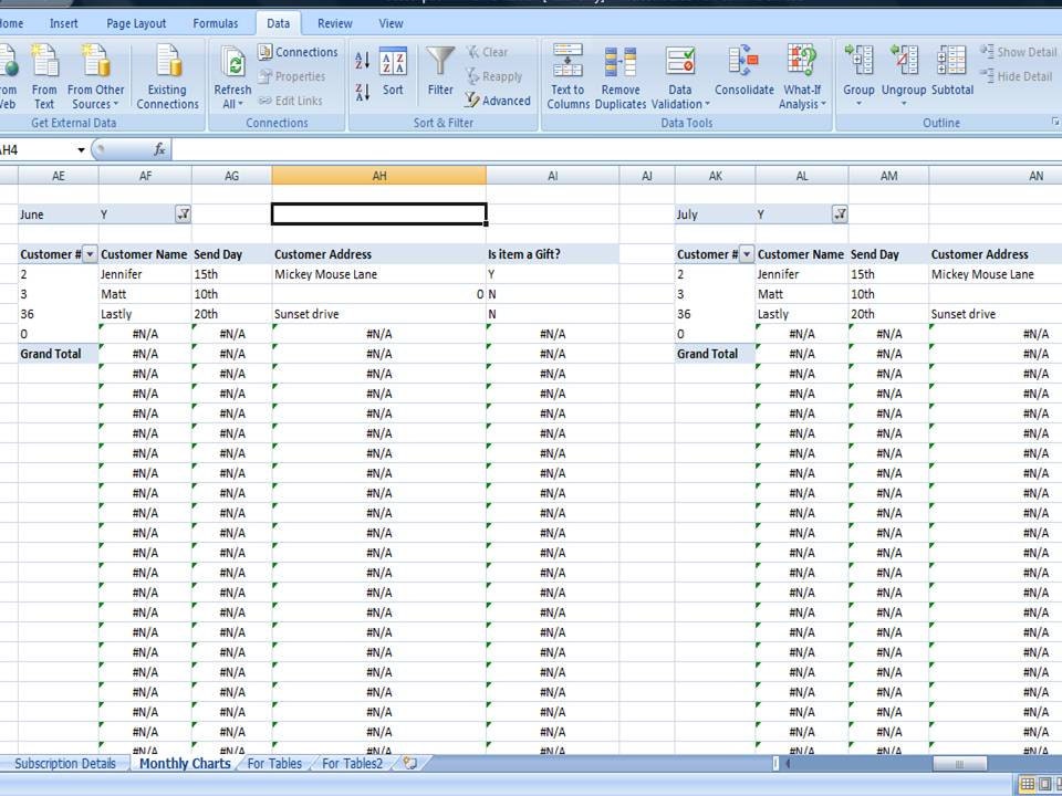 Monthly Subscription Box Tracking Template, Product of the Month Club ...