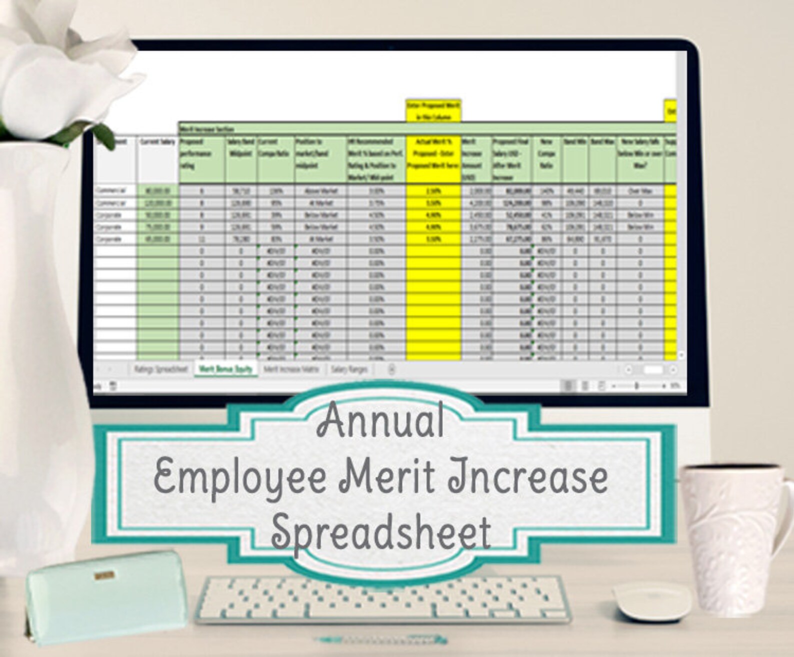 HR Compensation Spreadsheet Package - Set of 7 Excel Templates - Etsy