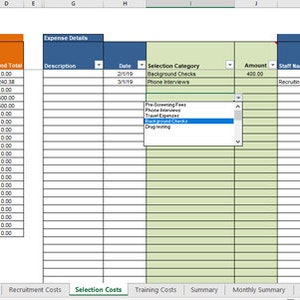 Hiring Costs Tracker Template - Etsy