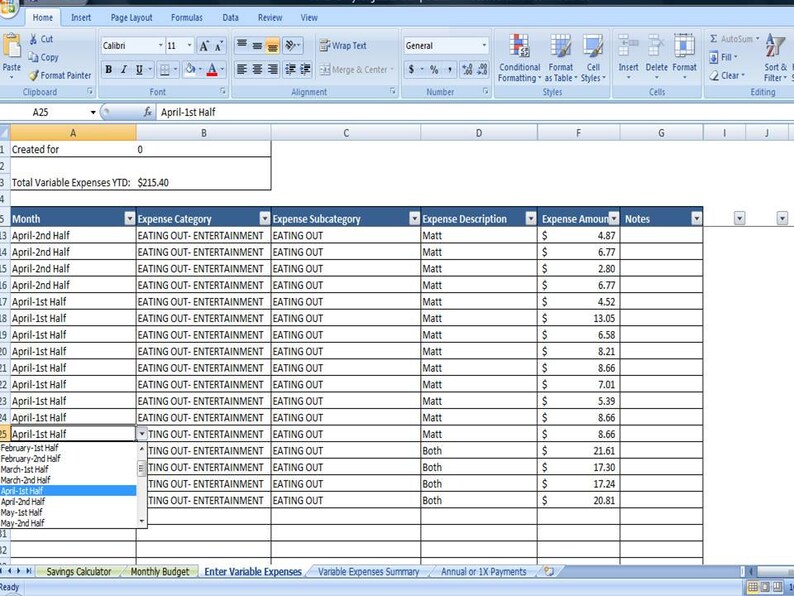 Savings Calculator, Monthly Budget Planner and Organizer for Saving ...