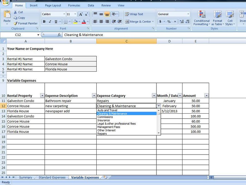 Airbnb Expense Tracker Template Airbnb Spreadsheet Template Etsy