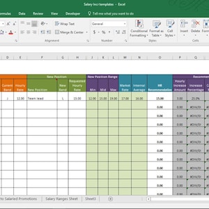 HR Compensation Data Analysis Worksheet, Salary Increase Guidelines ...
