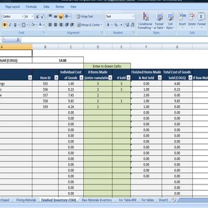 High Volume Sellers System Inventory-pricing-cogs Linked Database ...