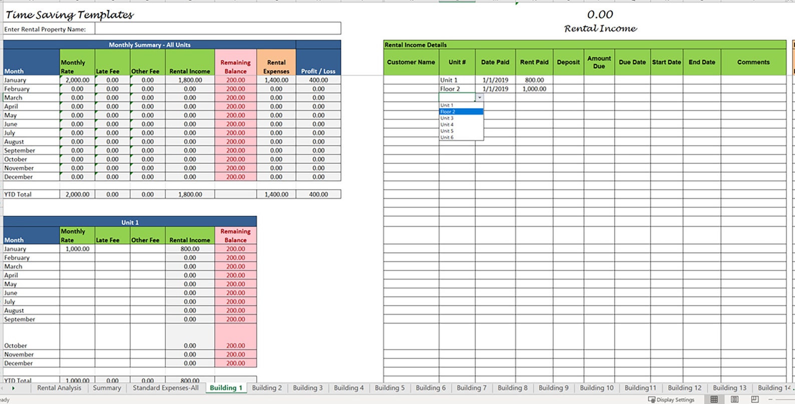 Rental Income & Expenses Tracker Template for Multiple Units - Etsy